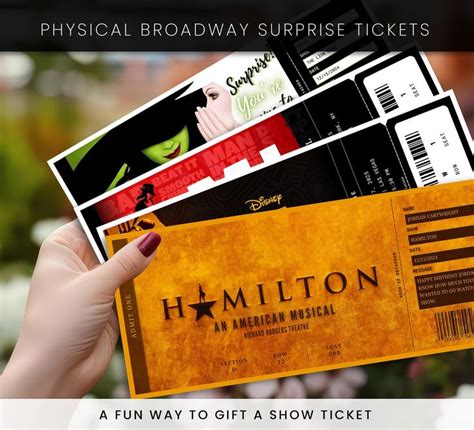 Physical Custom Broadway Ticket Broadway Surprise Ticket Broadway