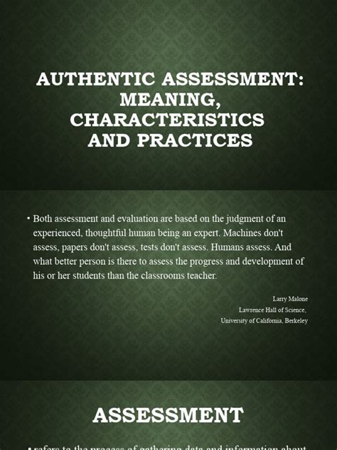 Authentic Assessment 023117 Pdf Educational Assessment Learning