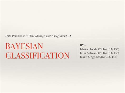 Bayesian Classification Data Mining Presentation