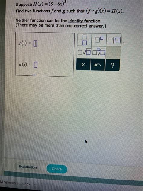 Solved Suppose Hs 5 62 Find Two Functions Fand G Such