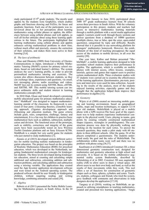 A Review Of Mobile Learning Applications For Mathematics Pdf