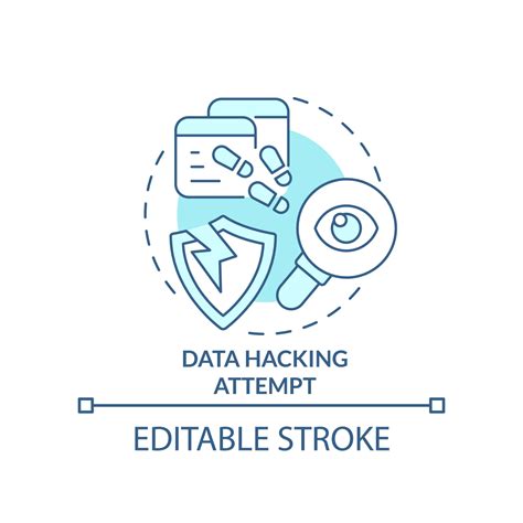 Data Hacking Attempt Turquoise Concept Icon Identify Cyberattacks
