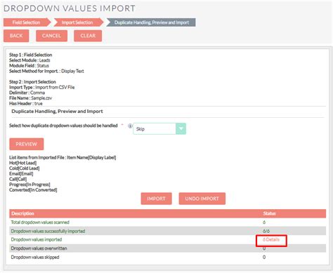 User Guide Import To Dropdown Fields