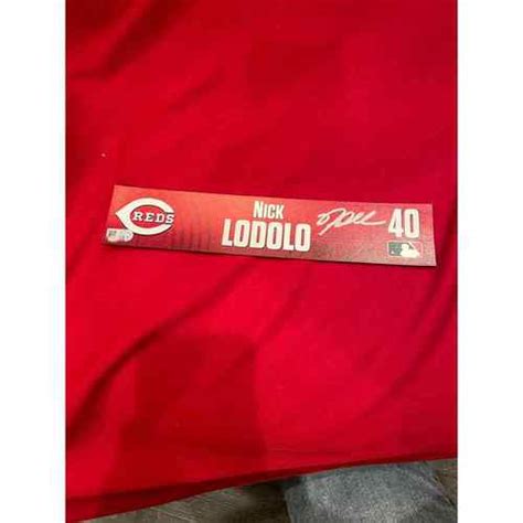 Nick Lodolo Autographed And Game Used Locker Tag Cincinnati