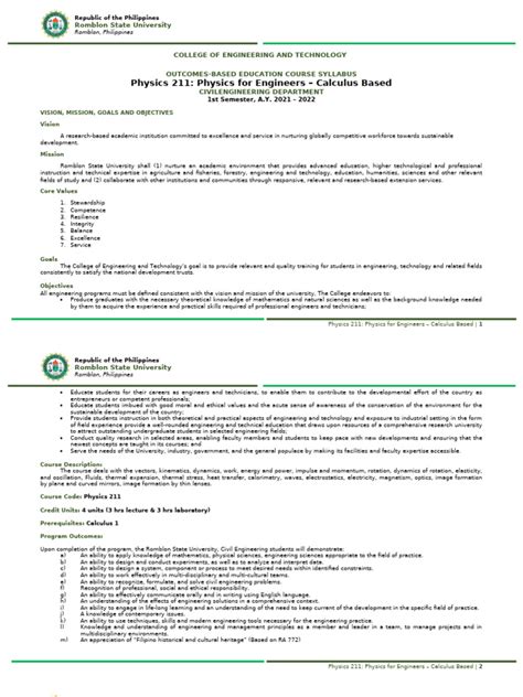 Phyiscs 211 Physics For Engineers Calculus Based Pdf