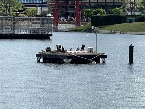 First ‘luminous Barge Arrives At World Showcase Lagoon In Epcot Disney By Mark