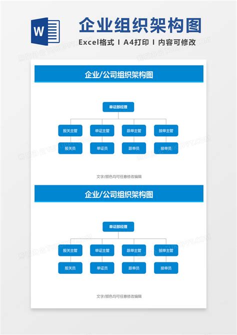 企业公司组织架构图Word模板下载 熊猫办公