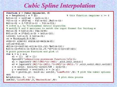 Chapter 16 Curve Fitting Splines Spline Interpolation Z