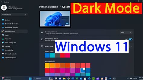 How To Enable And Customize Dark Mode In Windows 11 Youtube