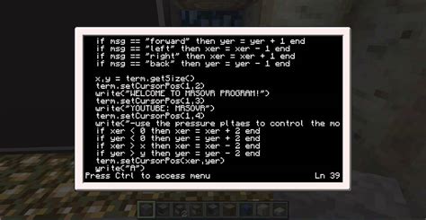 Computercraft Tutorial 2 Adding Cursor With User Interface Youtube