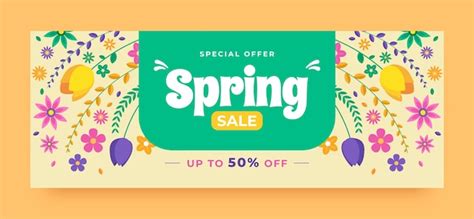 봄 축하를 위한 꽃 소셜 미디어 표지 템플릿 무료 벡터