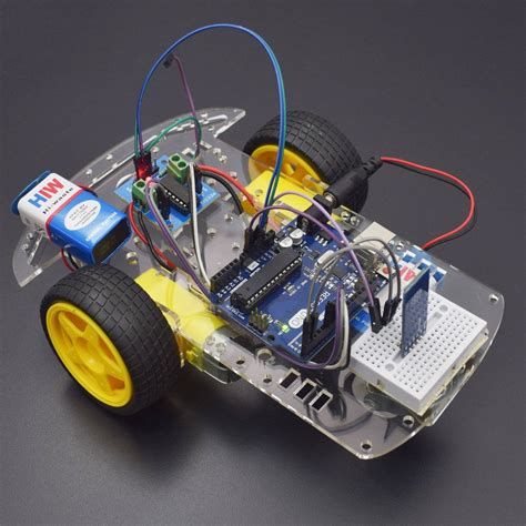 make a line follower robot car using l293d motor driver ic and bo moto rees52