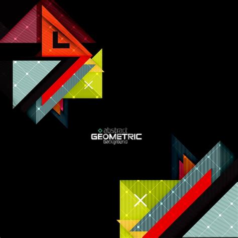 Premium Vector Colorful Geometric Shapes With Texture On Black Modern Futuristic Abstract