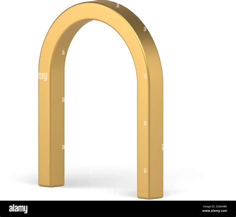 Arched Access Entrance Exit Curved Geometric Shape Golden Metallic Construction Realistic Vector