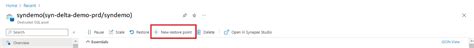 cloning restoration dedicated sql pool formerly sql dw in synapse