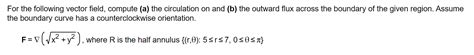 solved for the following vector field compute a ﻿the