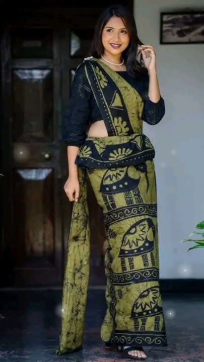 ලස්සන බතික් ඔසරි ඩිසයින් බතික් සාරි විලාසිතා Batik Saree Design Osari Design Sareedesign
