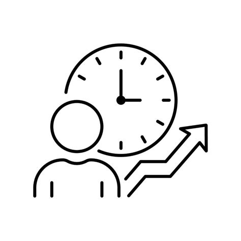 Time Management Line Icon Efficiency Productivity Clock Control Linear Pictogram Optimization