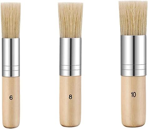 Yiuiruoi 3 Teiliges Holzschablonenpinsel Set Naturborsten
