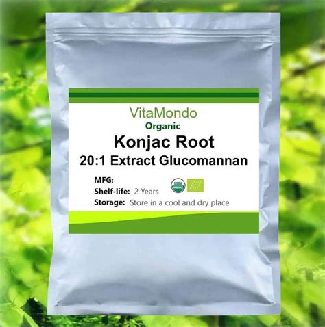 Organic Glucomannan Powder 100g 1kg Konjac Root Weight And Digestion
