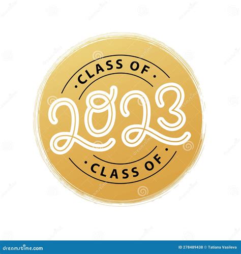 Graduate 2023 Class Of 2023 Lettering Logo Stamp Graduate Design Yearbook Vector