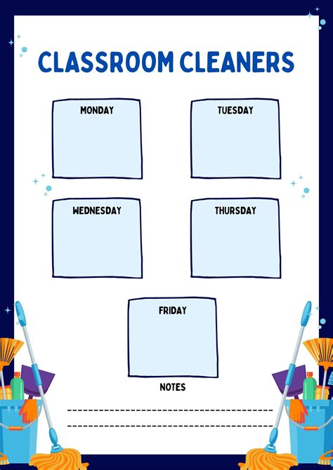 Cleaners Chart For Classroom Template At Zane Hodge Blog