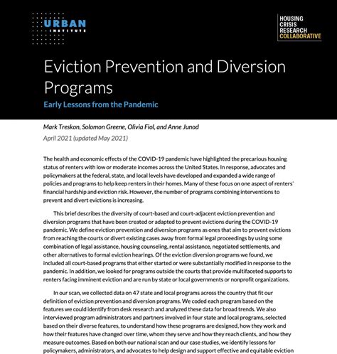Eviction Diversion Programs Eviction Innovation