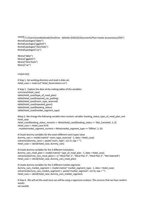 Code R Final Setwd C Users Ovandenbroek OneDrive Deloitte O D Documents Post Master
