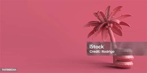 팽창식 플로트와 야자수가있는 여름 방학 개념 공간을 복사합니다 3d 그림 3차원 형태에 대한 스톡 사진 및 기타 이미지 3차원 형태 야자 나무 Arecales