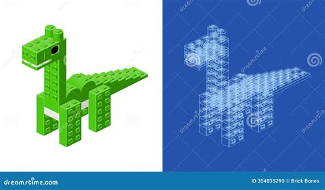 Dinosaur Blueprint Project Idea And Implementation Vector Stock Illustration Illustration Of