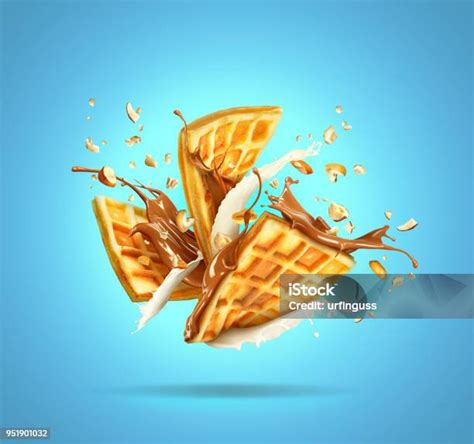 우유 초콜릿 견과류 파란색 배경에 격리와 3 벨기에 웨이퍼 고명에 대한 스톡 사진 및 기타 이미지 고명 금색 달콤한 음식 Istock