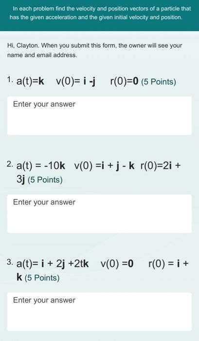 solved in each problem find the velocity and position