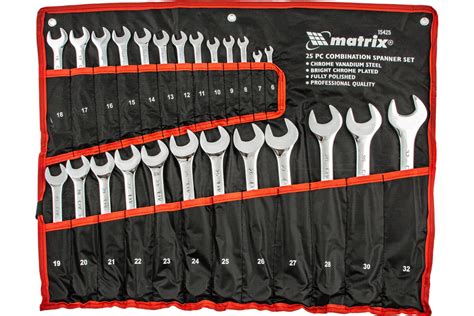 Набор комбинированных ключей, 6 - 32 мм, 25 шт., MATRIX 15425 ...