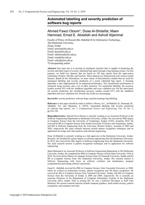 Pdf Automated Labelling And Severity Prediction Of Software Bug Reports