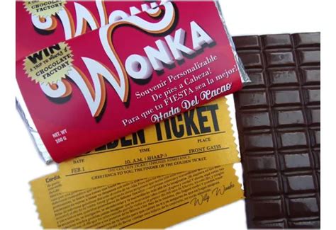 Chocolate Wonka Souvenir Regalo Con Ticket Gold Doble Faz Mercadolibre
