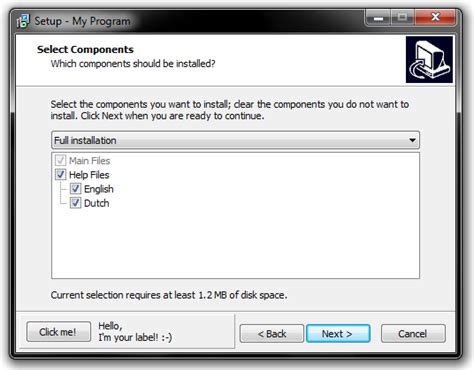 Inno Setup Text On Wpselectcomponents Stack Overflow
