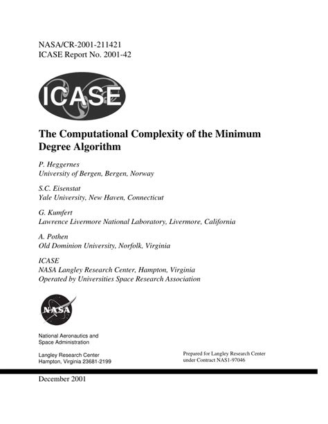 Pdf The Computational Complexity Of The Minimum Degree Algorithm