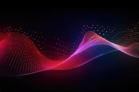 Premium Ai Image Wave Of Dots And Interweaving Of Lines Abstract Background Network Connection