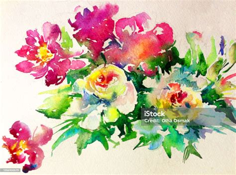 추상 밝은 색상 장식 배경 꽃 무늬 핸드메이드 야생 꽃의 아름다운 부드러운 낭만적 인 꽃다발 0명에 대한 스톡 벡터 아트 및