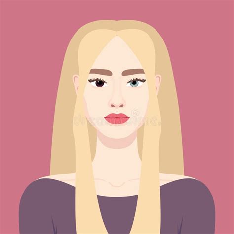 Young Blonde Woman With A Heterochromia Woman With Different Colored