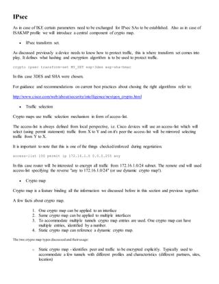 Crypto Map Based IPsec VPN Fundamentals Negotiation And Configuration DOCX Internet