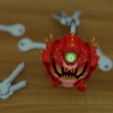 🗝️ Doom Cacodemon Keychain・free 3d File For Cnc Machining Laser Cutting・cults