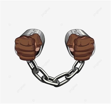 Realistic Vector Of Black Hands Cuffed With Message Of Freedom Vector