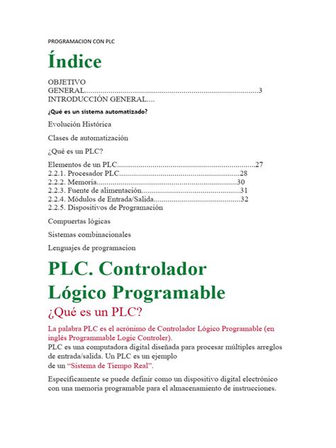 Programacion Con Plc Pdf Controlador Lógico Programable Lenguaje De Programación