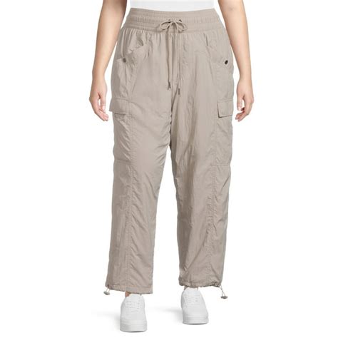 Avia Womens Plus Size Drawstring Waist Cargo Utility Pants