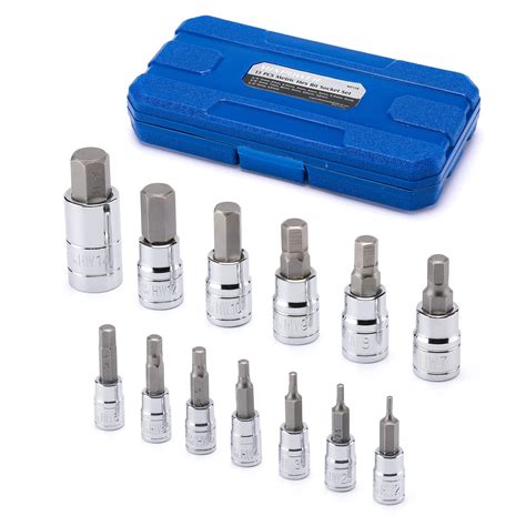 MIXPOWER 13 Piece S2 Steel Hex Bit Socket Set Metric 2mm 14mm High Torque With Storage Case