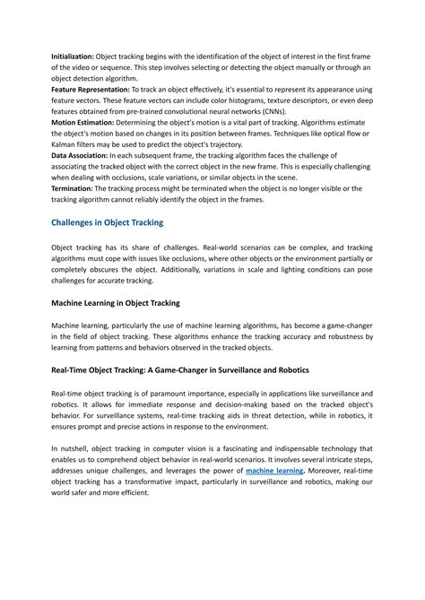 Computer Vision For Object Detection And Trackingpdf