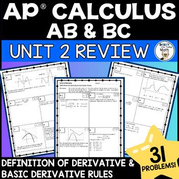 AP Calculus Unit REVIEW CIRCUIT With Solutions By Dorky The Yorkie