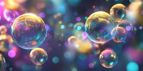 A Futuristic Colorful Abstract Background With Holographic Floating Orbs The Glowing Stock