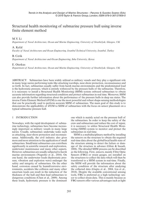 Pdf Structural Health Monitoring Of Submarine Pressure Hull Using Inverse Finite Element Method